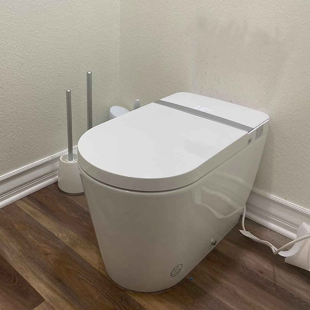 MiroroTankless Smart Toilet with Built-In Bidet, Heated Seat, Warm Water and Dry, with Foot Sensor and Temperature Display, Auto Flush, Auto Open & Close Lid, Wireless Remote Control