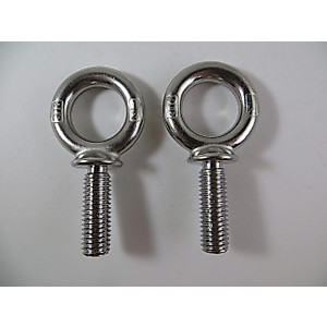 US STAINLESS 2 Pieces Stainless Steel 316 1/2" x 1 1/2" UNC Machinery Eye Bolt Marine Grade Pitch of 13