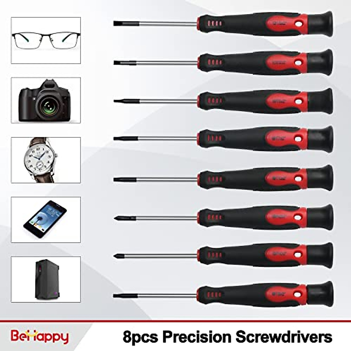 BEHAPPY 118PCS Magnetic Screwdriver Set, Screwdriver Set with Plastic Racking, Precision, Slotted, Phillips, Hex, Pozidriv, Torx Screwdriver Set and Magnetizer Demagnetizer DIY Tools for Tools Gift