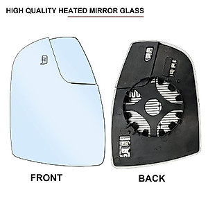 Driver Left Side Mirror Replacement for 2012-2018 Ford Focus Side Mirror Glass - Side View Heated Convex Mirror Glass with Rear Holder, Replace CM5Z-17K707-H