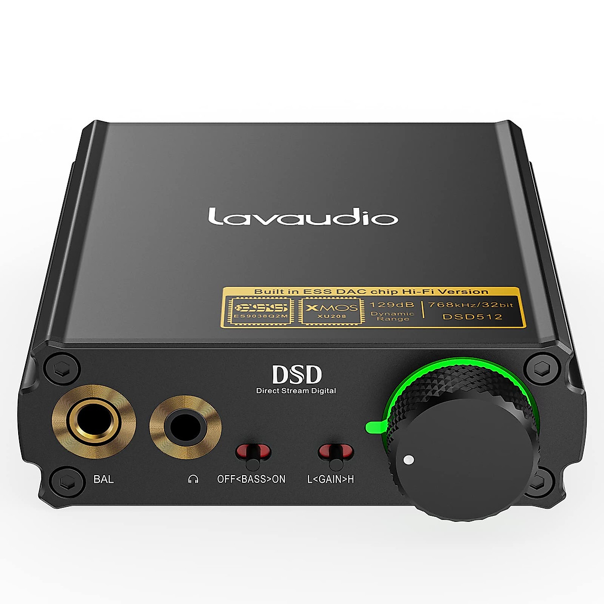 1Mii Lavaudio DS400 Portable DAC/Headphone Amplifier Stereo Supports 768K/32Bit and Native DSD512, Hi-Res Hi-Fi for PC Headphone Out/3.5/4.4 mm/Coaxial/Optical Out Windows/Android/iOS Compatible