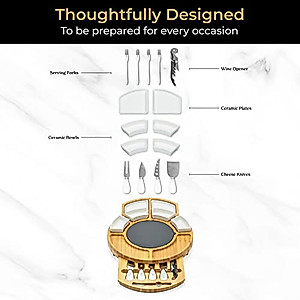 SMIRLY Charcuterie Boards Gift Set: Large Charcuterie Board Set, Bamboo Cheese Board Set - Unique Mothers Day Gifts for Mom - House Warming Gifts New Home, Wedding Gifts for Couple, Bridal Shower Gift