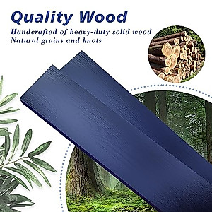 Habudda Floating Shelves, Wall Decor Wood Shelf for Bathroom Bedroom Kitchen Living Room Hanging Mounted Storage, Extra Long 35.5 Inch Set of 2, Wooden Rustic Navy Blue