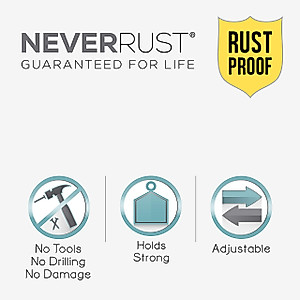 Zenna Home Rustproof Adjustable Tension Shower Curtain Rod, 48 to 76 Inches, No Drilling, Expandable Shower Rod, Chrome