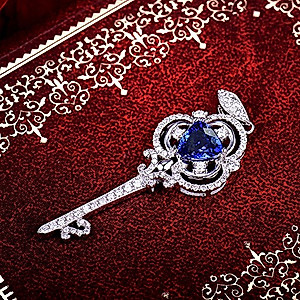 Lanmi Design 14K/18K White Gold Natural Tanzanite Diamond Necklace Pendant for Women Engagement Wedding Valentine's Day Gift