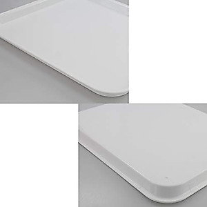 Inhouse White Plastic Serving Tray-Rectangular, 17.2"X13.5"X0.9" (4 Packs)