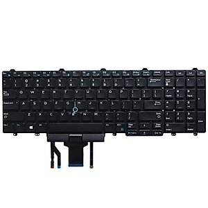 AUTENS Replacement US Keyboard for Dell Latitude E5550 E5570 5550 5580 5590 5591 / Precision 3510 3520 7510 7520 7710 7720 Laptop with Pointer No Frame (Backlight)