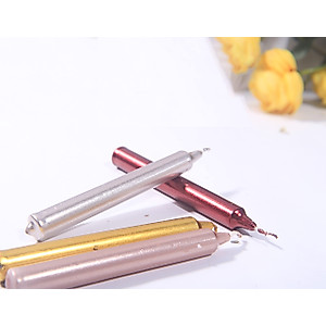 Chime Spell Candles - Metallic Gold Silver Altar Chime Candles, Shiny Candle Set, Elemental Spell Work, Metallic Colored 4" Spell Candles, Rose Gold Red Foil