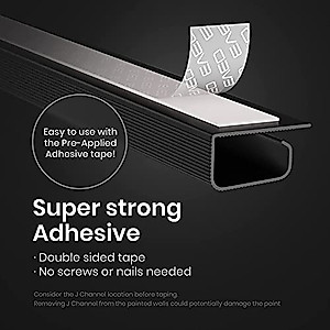 EVEO Cable Management 96'' J Channel-6 Pack Cord Cover- Cable Raceway - Cable Management Under Desk, Adhesive Stripe Built-in 6X16in- Easy to Install Desk Cord Organizer- Cable management tray, Black