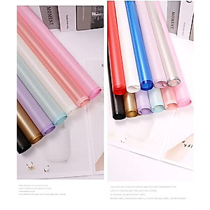 NatureMan 21Sheets /7 Colors edging TranslucentFlower Wrapping Paper,Florist Bouquet Supplies,DIY Crafts,Gift Packaging or Gift Box Packaging Paper, WaterproofFloral Wrapping Paper 22.8x22.8Inch