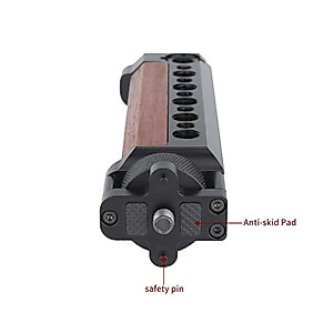 NICEYRIG Wooden Handle Grip for ZHIYUN WEEBILL S, with Multiple Thread Holes and Cold Shoe - 341