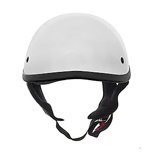 Outlaw T68 Motorcycle Half Helmet for Men & Women DOT Approved - Adult Unisex Skull Cap for Bike, Scooter, Moped (Glossy White (XX-Large))