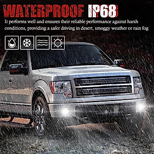 BUNKER INDUST f150 LED Fog Lights Compatible with Ford F-150 2009 2010 2011 2012 2013 2014, 1 Pair OEM Replacement Front Bumper Driving 4.5" Round Fog Lamp Kit