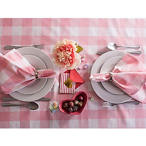 DII Buffalo Check Collection, Classic Farmhouse Tabletop Set, Napkin Set, 20x20, Pink & White, 6 Piece