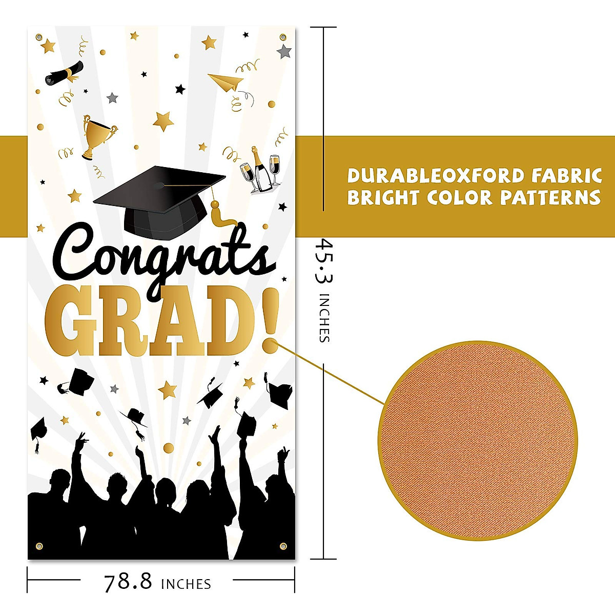2022 Large Graduation Party Banner for Graduation Decorations, Congrats Graduation Sign Door Cover, Graduation Party Supplies for Photo Prop Booth Backdrop Indoor Outdoor