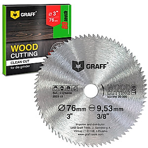 3 Inch Circular Saw Blade for Wood, Plywood, Laminate, Drywall, Plastic – 80T Wood Cutting Disc with 3/8 Inch Arbor from GRAFF