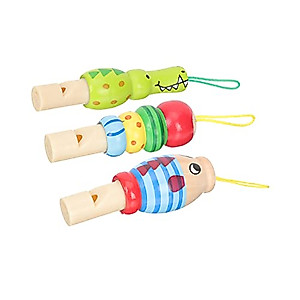 jojofuny 3 pcs Playthingrandom Educational Animals Music Children Carved Instruments Whistles Style Stuffer Kids Random Cartoon Wooden Stocking Toysrandom Toy Toys Whistle