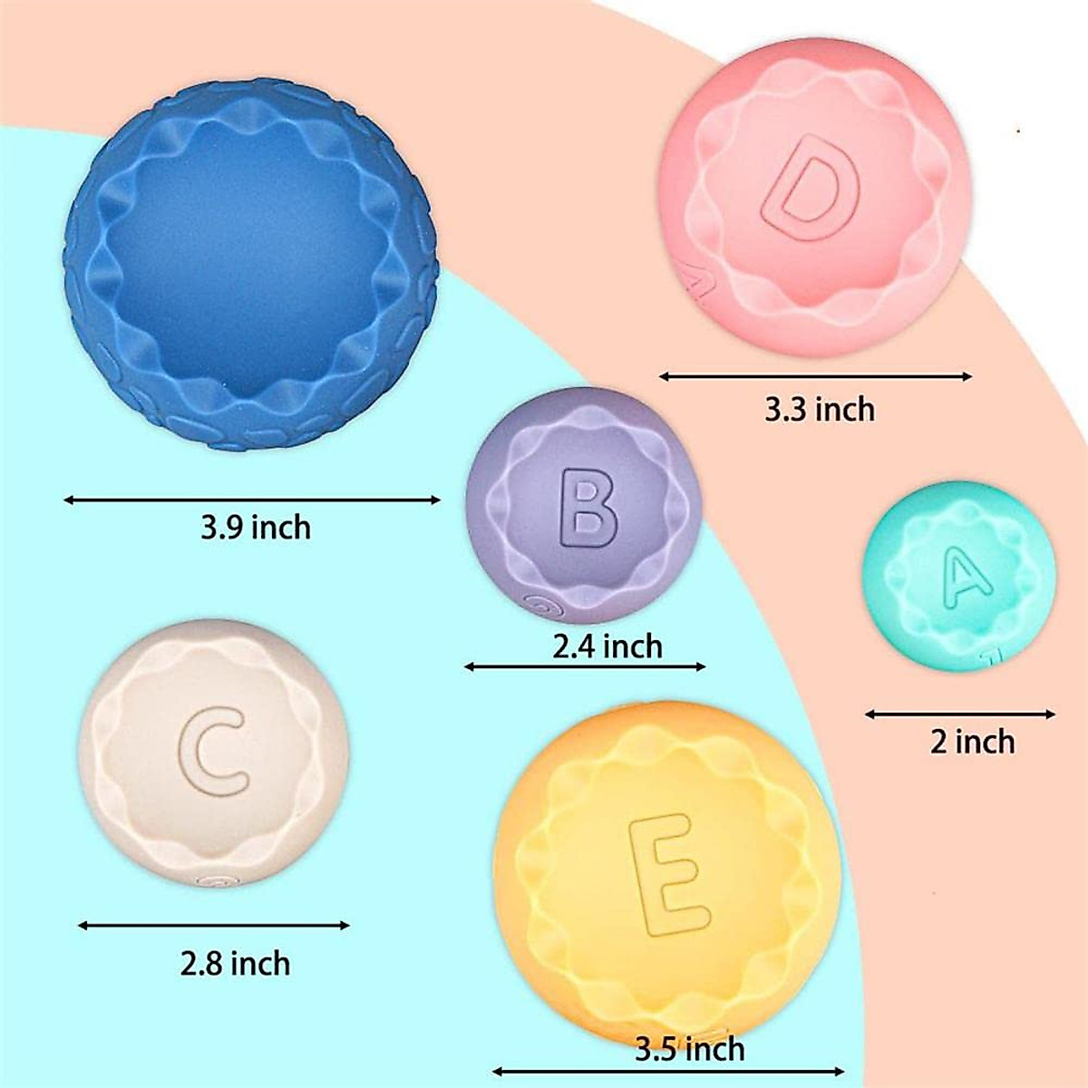 Baby Sensory Balls Teething Toys 6 9 12 18 Months Soft Building Blocks Toddlers Montessori Early Developmental Educational Fine Motor Skills Stacking Ring Infant Boys Girls Gifts One 1 2 3 Year Old