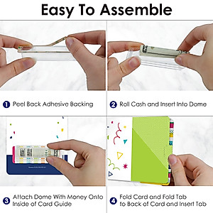 Big Dot of Happiness Cheerful Happy Birthday - DIY Assorted Colorful Birthday Party Cash Holder Gift - Funny Money Cards - Set of 6