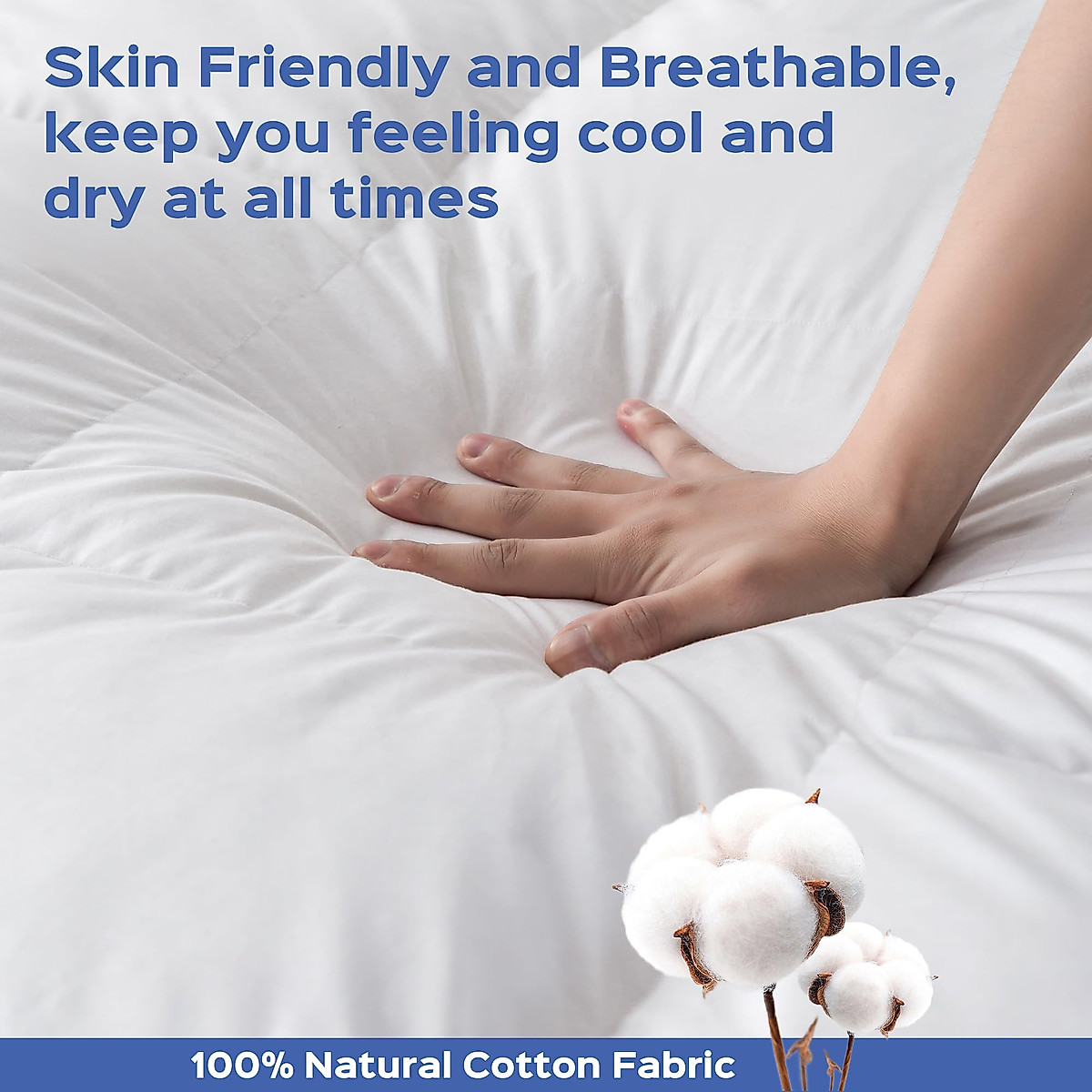 ZUBISU 2 Inch Extra Thick Mattress Topper,1200 GSM Fusion Goose Down Feather Filled Bed Mattress Pad,4 Anchor Elastic Bands (28"x52")