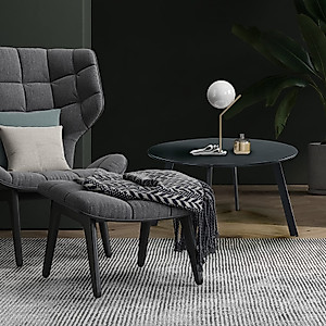 Grand Patio Round Steel Patio Coffee Table, Weather Resistant Outdoor Large Side Table, Black…