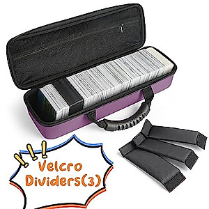 CDBXPRG 1000 Trading Card Box for Several Games, Sports Card Travel Organizer, Purple Case