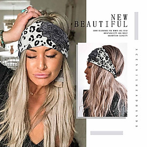 Acenail Wide Headbands Knotted Turban Headband Elastic Non Slip Hairbands Floral Workout Head Bands Yoga Cotton Hair Scarfs Boho Head Wraps Fashion Hair Accessories for Women 4Pcs(Gorgeous)