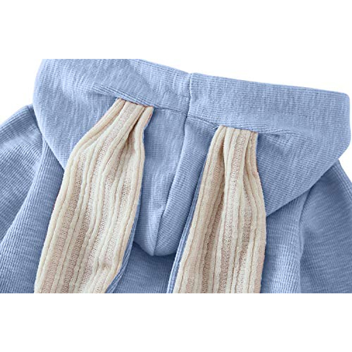 AGQT Baby Boys Bunny Costume Easter Halloween Animal Costume One Piece Romper Bunny Ear Costumes 3D Rabbit Ear Hoodie Outfit Light Blue Size 18-24 Months