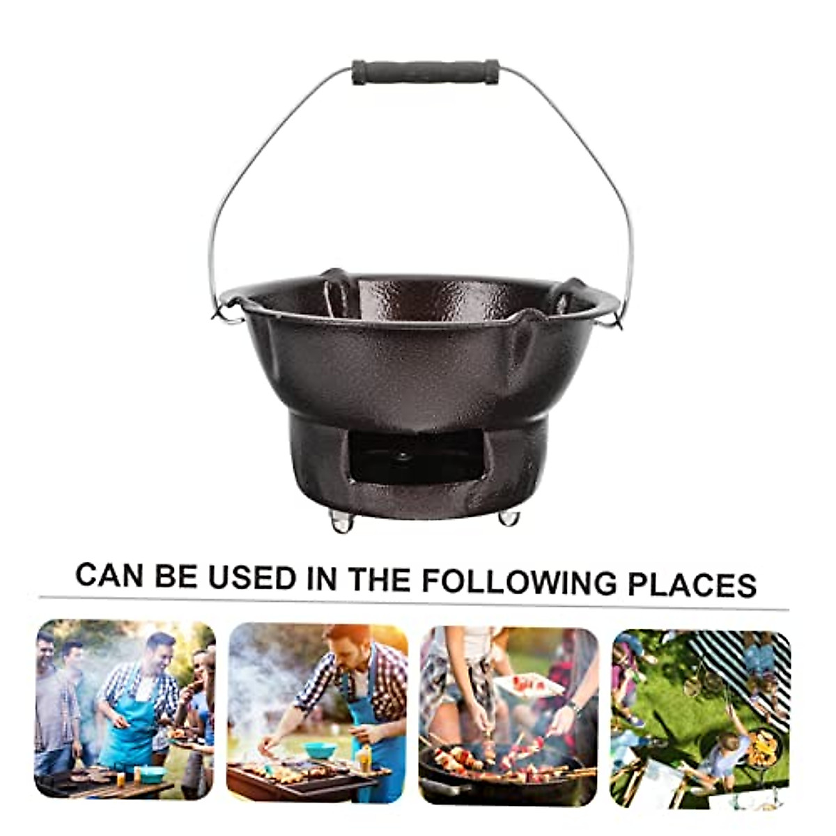 Cabilock 1 Set Charcoal Stove Portable Burner Camping Oven Portable Cooking Stove Stainless Steel Charcoal Grill Indoor Stove Korean Bbq Grill Indoor Outdoor Barbecue Stove Heating Stove