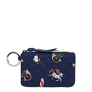 Vera Bradley Women's Cotton Zip ID Case Wallet, Snow Globe Motifs - Recycled Cotton, One Size