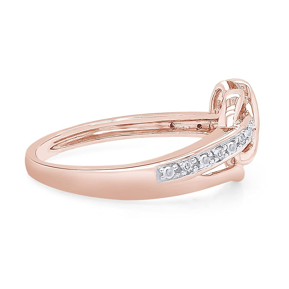 AFFY Sterling Silver Diamond Heart Ring (1/20 cttw, I-J Color, I3 Clarity)