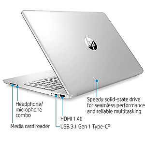 HP Laptop 15-dy1079ms (Core i7-1065G7) 15.6 Full HD 1920x1080 IPS touchscreen 12GB DDR4 Ram, 256GB SSD, Webcam, HDMI, Silver, Windows 10 Home