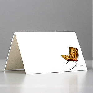 Place Cards with Mid Century Modern Iconic Design Chairs for Dinner Parties, House Warming and Special Events. Table Tent Style, Scored for easy folding. Available in Pkgs of 12 / 24 / 36 (12)