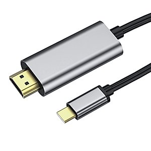 USB C to HDMI Cable 4k 6ft, USBC to HDMI Adapter for Monitor, HDMI to USB C Connector ChromeBook, USB-C to HDMI Cord for Mac MacBook pro 2022 iPad 2021 Surface Pro 8 VivoBook Flip 14 Aspire 5 etc