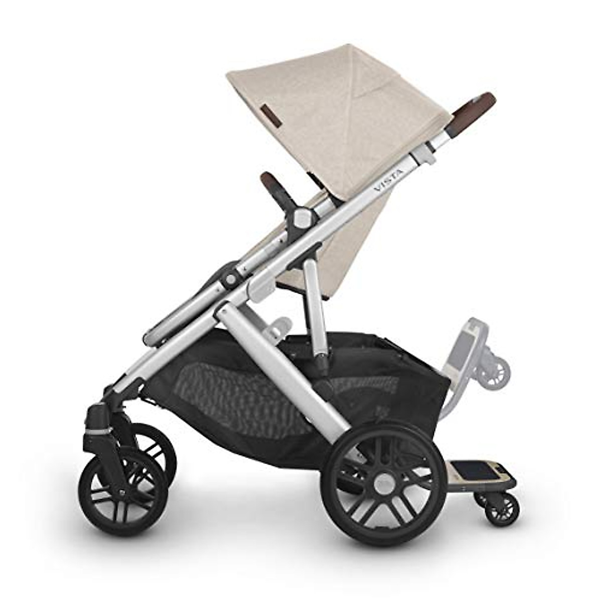 UPPAbaby Vista V2 Stroller - Greyson (Charcoal Melange/Carbon/Saddle Leather) + Piggyback for Vista & Vista V2