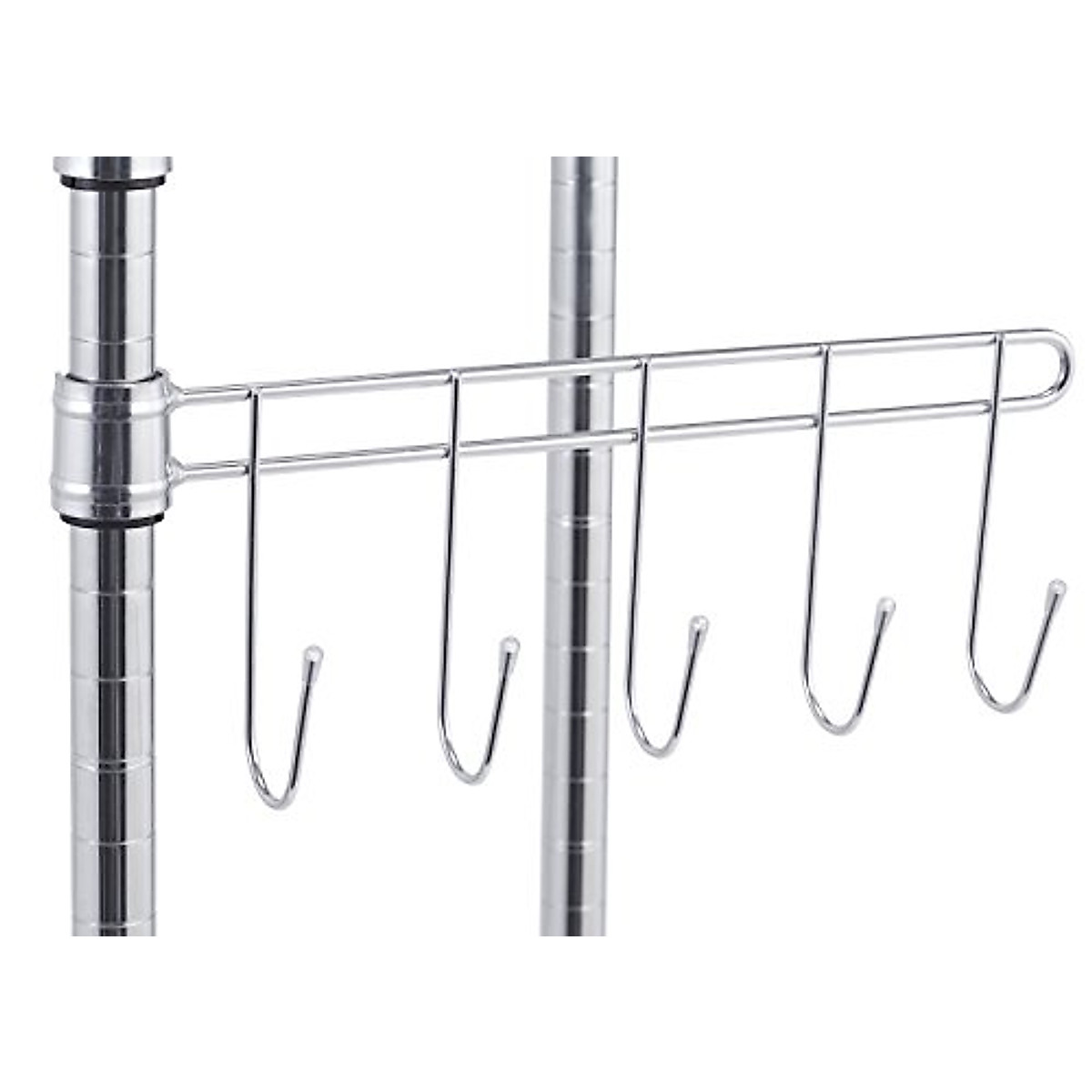 TRINITY EcoStorage Rolling Garment Rack with Shelves Hooks for Clothing Storage for Bedroom, Closet Organization, Entryway, and More, Chrome, 41” W x 14” D x 76” H