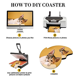 10 PCS Sublimation Blank Car Coasters, 2.75 in Circular Opening Blank Sublimation Coasters for Thermal Sublimation DIY Crafts,Car Coasters AROIC.