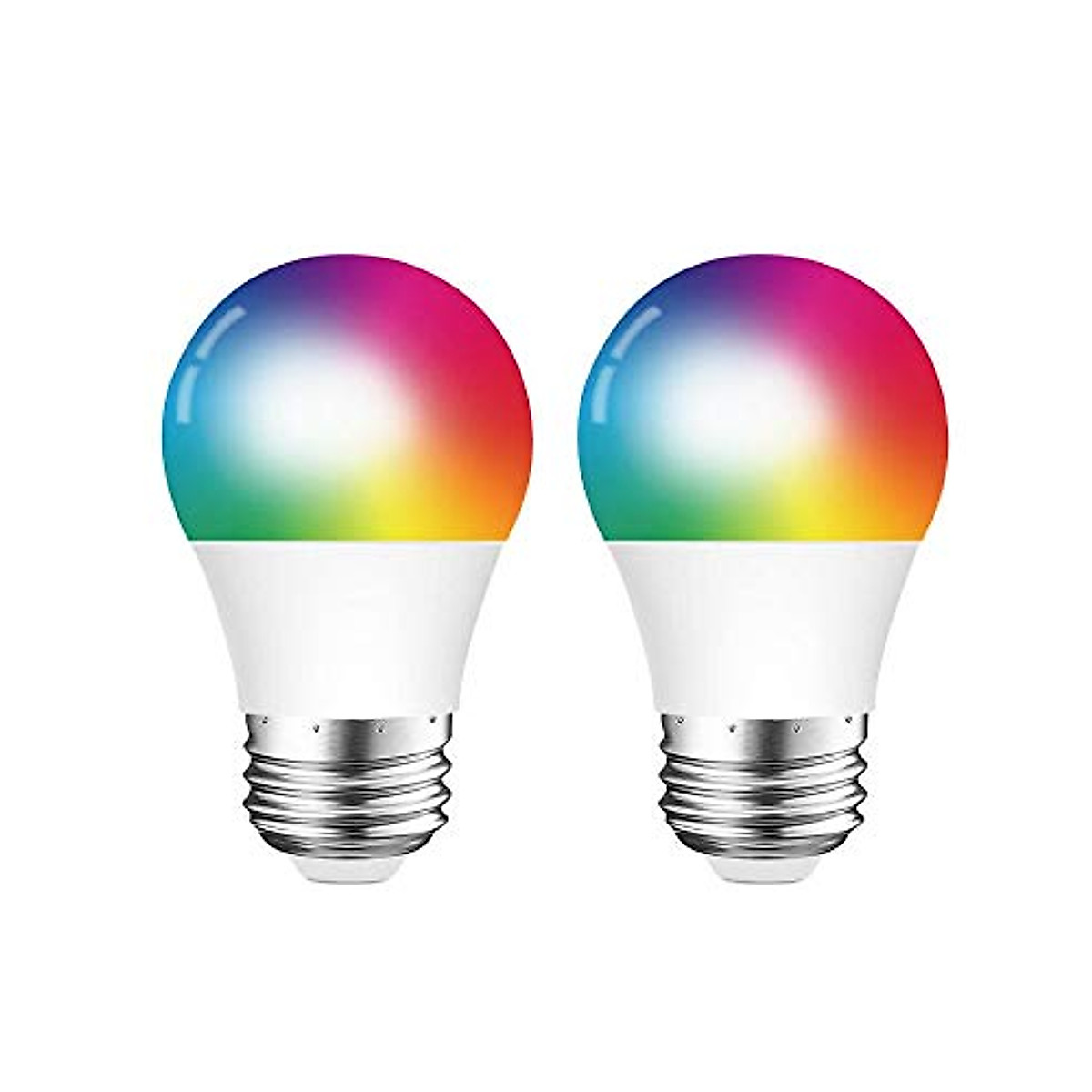 DOGAIN Smart Light Bulb E26 A15 RGB Color Changing Light Bulbs Compatible with Alexa Google Home 6W (40W Equivalent) Dimmable Multicolor WiFi LED Light Bulbs 500LM (Only 2.4GHz) 2 Pack