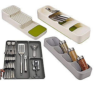 SHANIABELLE Kitchen Storage Tray Box Kitchen Drawer Organizer Silverware Organizer for Fork Partition Storage Cutlery Spoon Knife