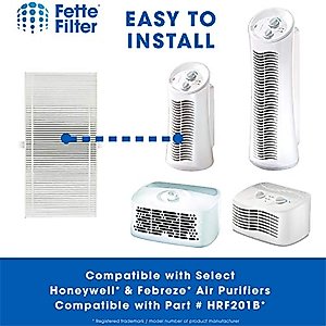 Fette Filter - Replacement Filter U Compatible with Honeywell HEPAClean U Filter HRF201B and Febreze FRF102B For HHT270, HHT290 & Febreze FHT170, FHT180, FHT190 - Pack of 6