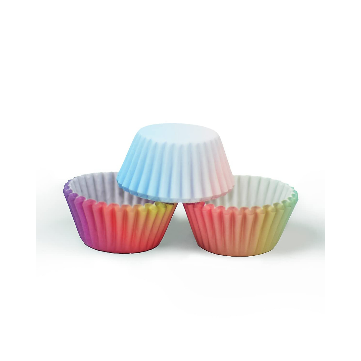qiqee Jumbo Cupcake Liners 300PCS Gradient Cupcake Cups 6 Designs Cupcake Papers Baking Cups Cupcake Wrappers (Large Size)