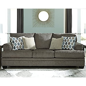 Signature Design by Ashley Dorsten Contemporary Sofa with 4 Throw Pillows, Gray