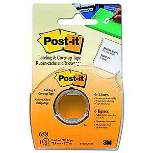 Post-it Labeling & Cover-Up Tape, 1 Roll, 1 in x 700 in (658)