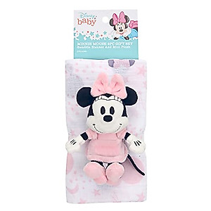 Lambs & Ivy Disney Baby Minnie Mouse Muslin Swaddle Blanket & Plush Gift Set