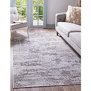 Unique Loom Tuareg Collection Distressed Abstract Traditional Vintage Area Rug, 4 ft x 6 ft, Beige/Brown