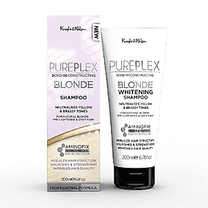 PurePlex Bond Reconstructing Blonde Conditioner. Neutralizes Brassy & Yellow Tones in All Blonde, Lightened and Grey Hair Whilst Repairing and Leaving Hair a Clean, Crisp White Blonde.