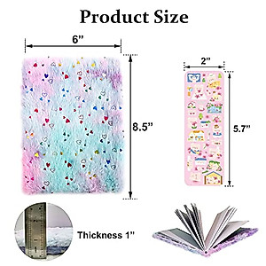 Garden Miller Plush Journal for Girls Ages 6-8-10-12, Kids & Teens Notebook Journals for Writing, Self-Expression & Creativity, Gift for Kids Girls, 8.5"x6",160 Pages(Colorful Heart)