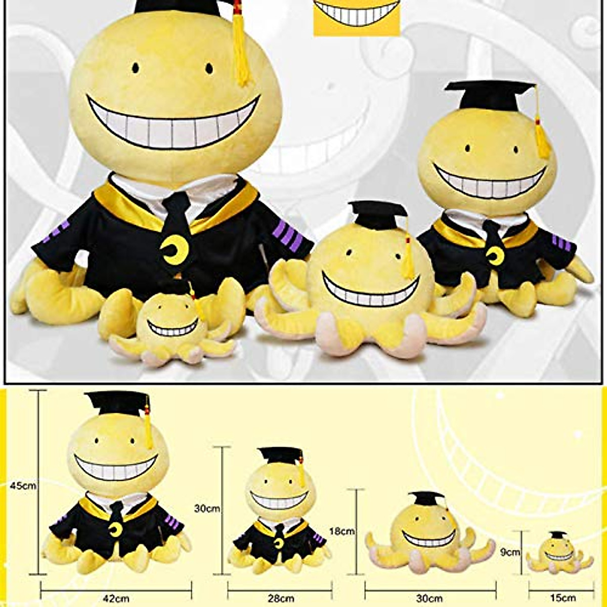 Plush Classroom Character Plushie Toy Doll Stuffed Funny Yellow Cartoon Throw Pillow Collection