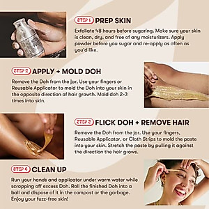 Sugardoh Sugar Wax Kit, TikTok Made Me Buy It, Sugaring Hair Removal with Medium Sugaring Paste At Home Hair Remover For Women & Men Facial, Arms, Legs,& Body Hair