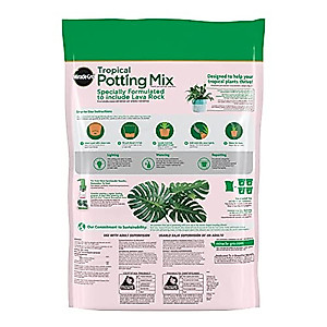 Miracle-Gro Tropical Potting Mix, 6 qt. - Growing Media for Tropical Plants Living in Indoor and Outdoor Containers